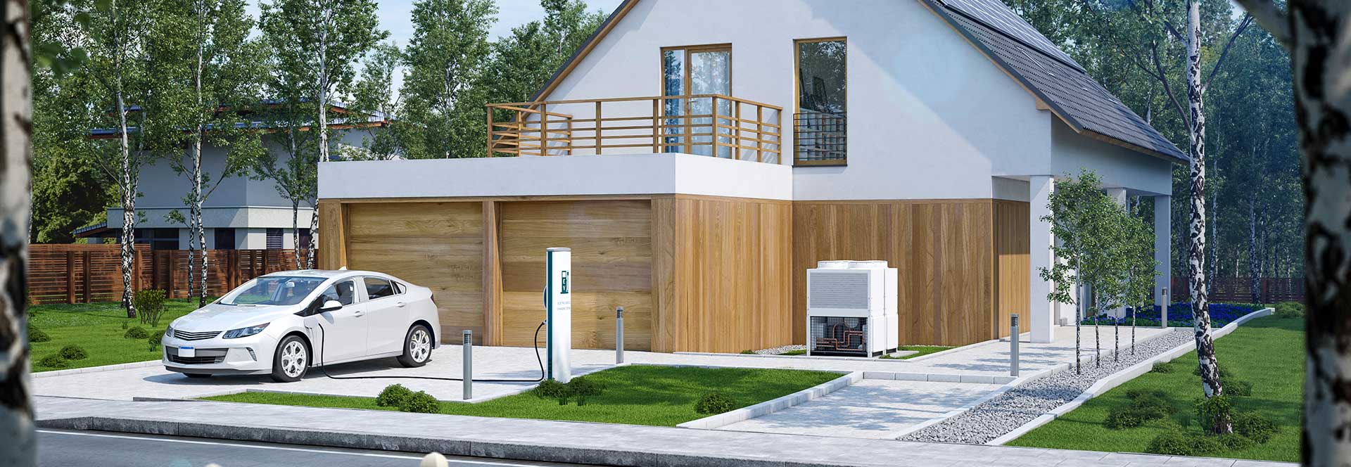 Luxus Ladestation E Auto Zuhause Bild